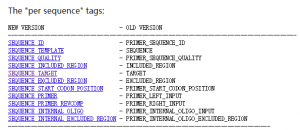 引物设计时候的PRIMER_ERROR=Missing SEQUENCE tag错误 - Omics - Hunter